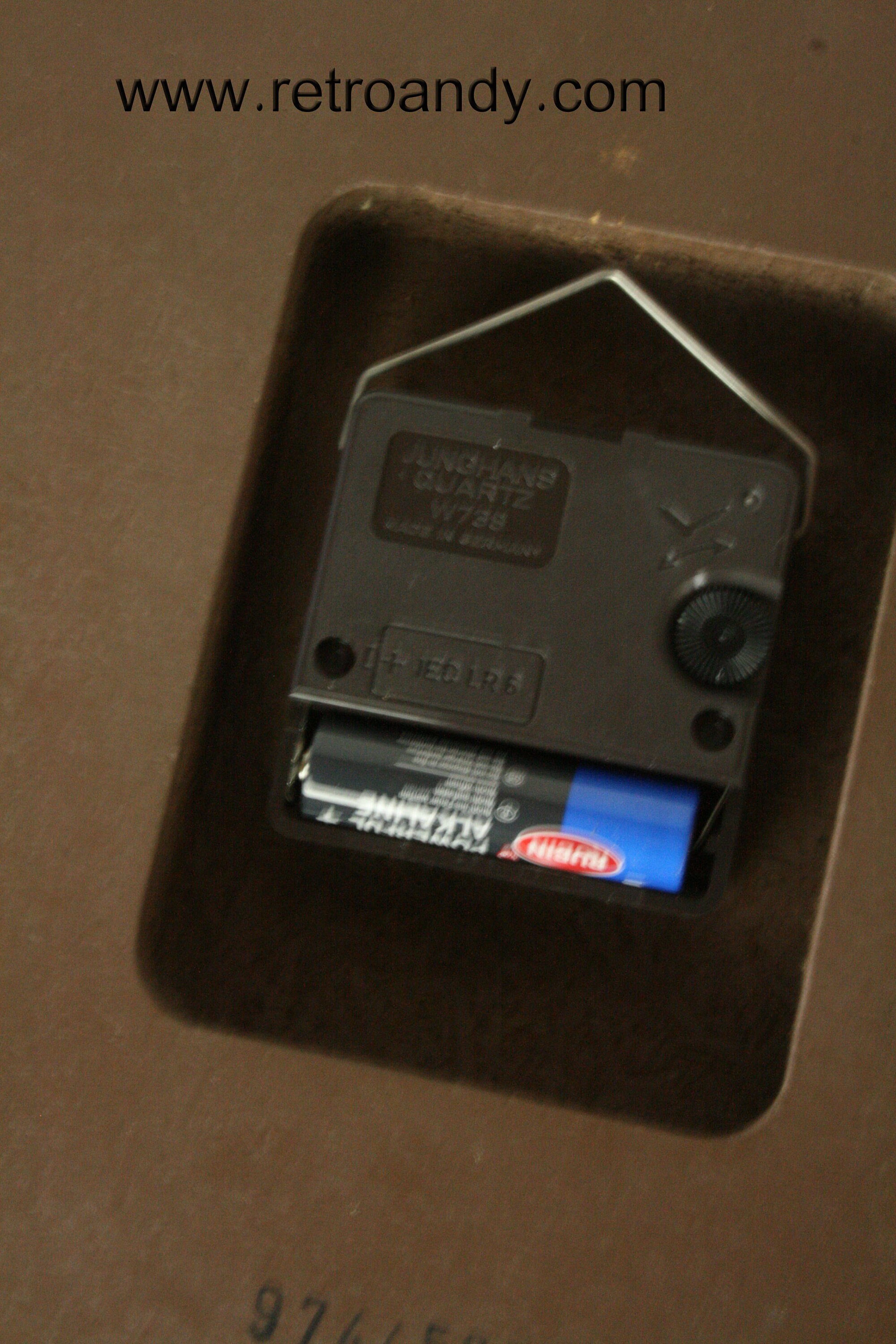 Vintage Diehl ato mat teak vernier wall clock