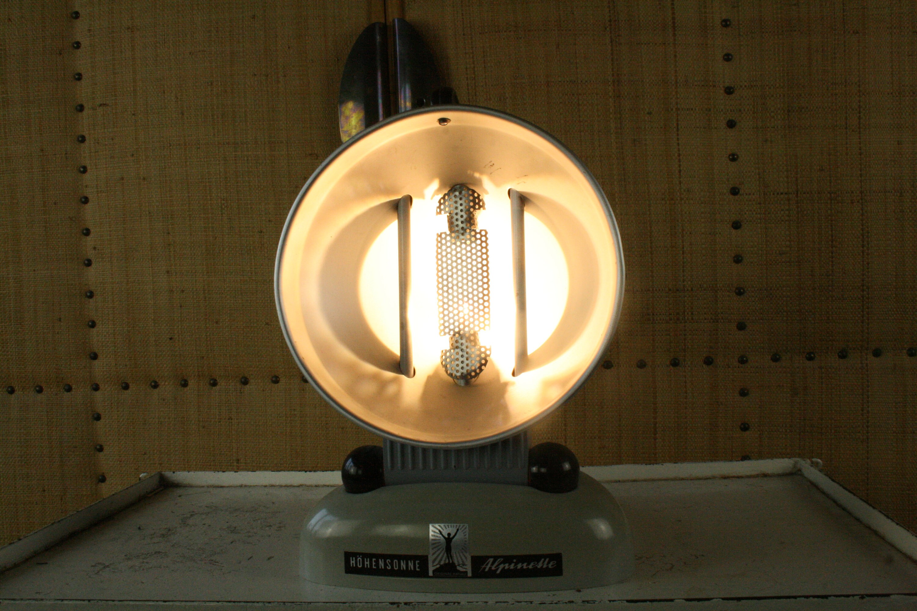 Vintage converted sun lamp by Hanau