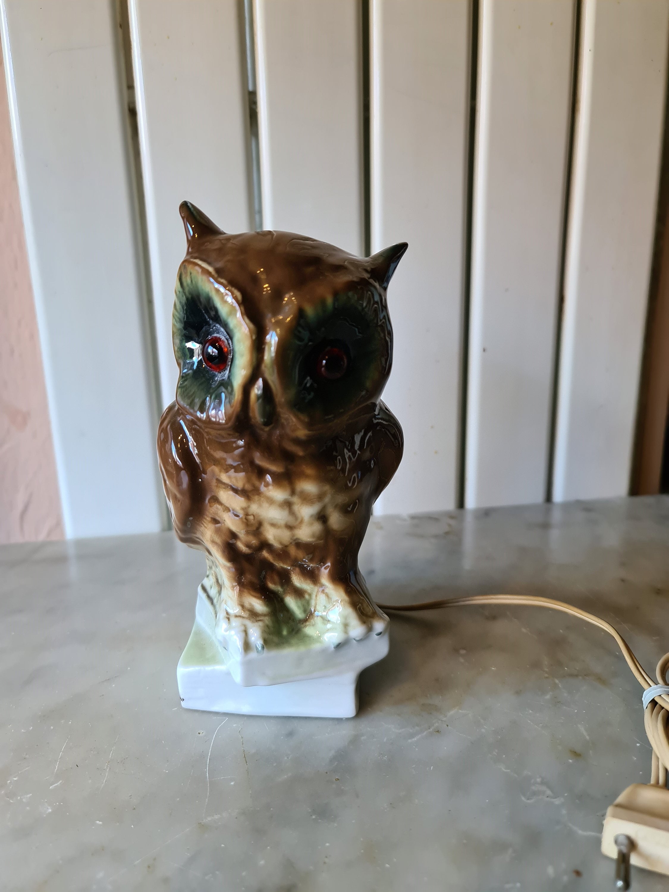 Vintage ceramic Owl night light