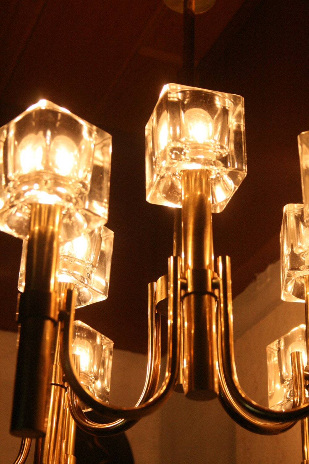 mid century modern ice cube chandelier