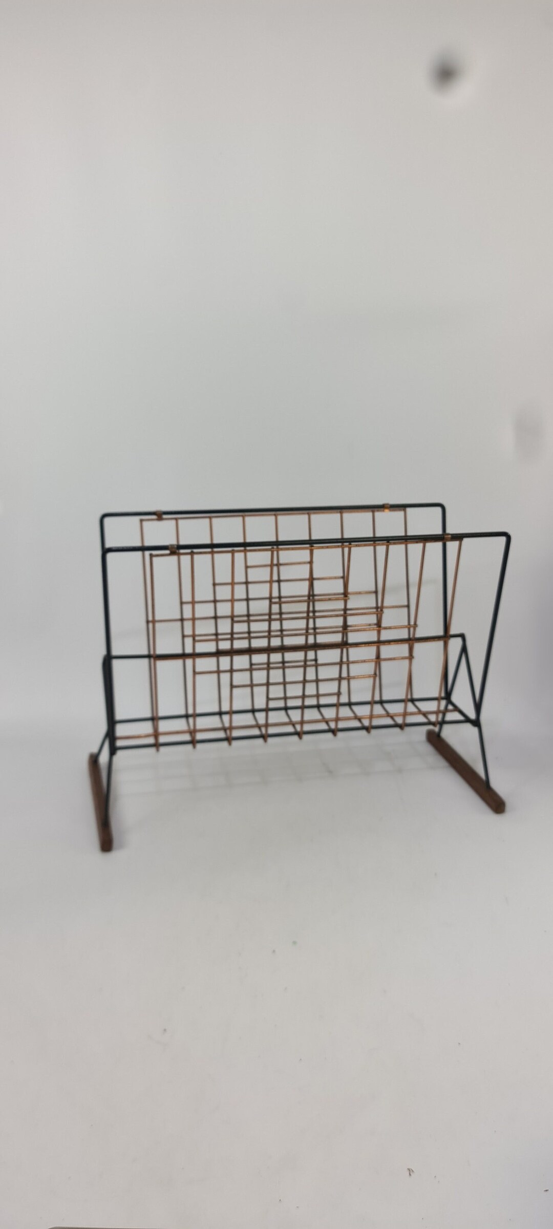 Vintage 50s Teak and Metal Paper Rack - Etsy
