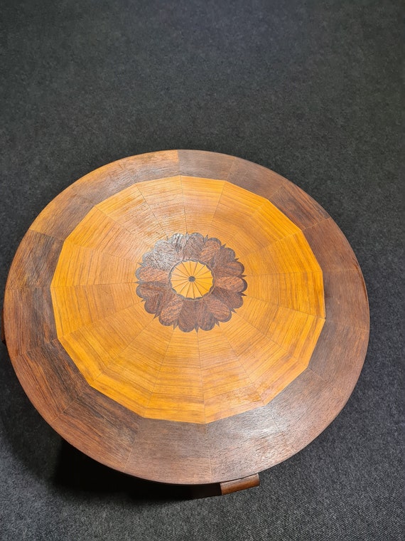 Vintage Wooden Inlay or Marquetry Table | Etsy