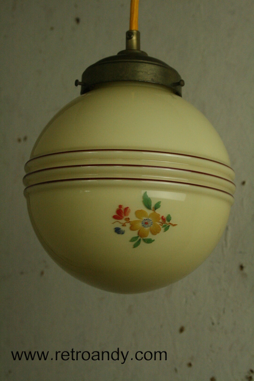 Vintage German Glass Pendant Light - Etsy