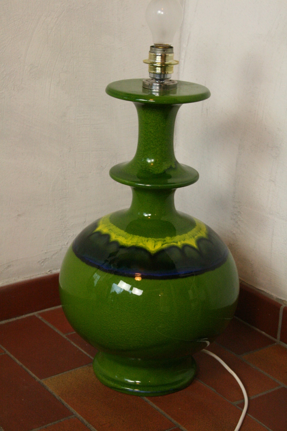 west german pottery lamp base by Hutschenreuther