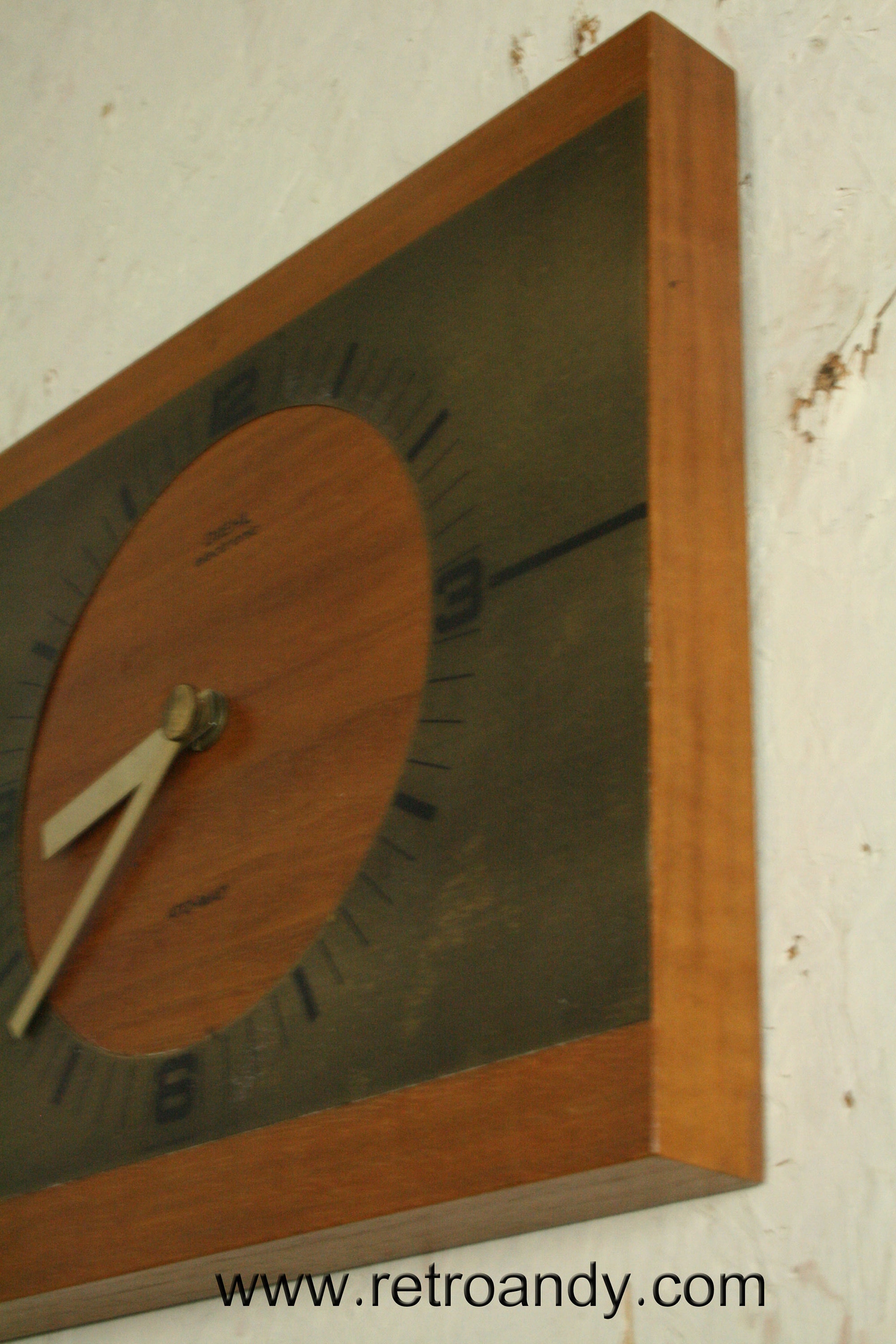 Vintage Diehl ato mat teak vernier wall clock