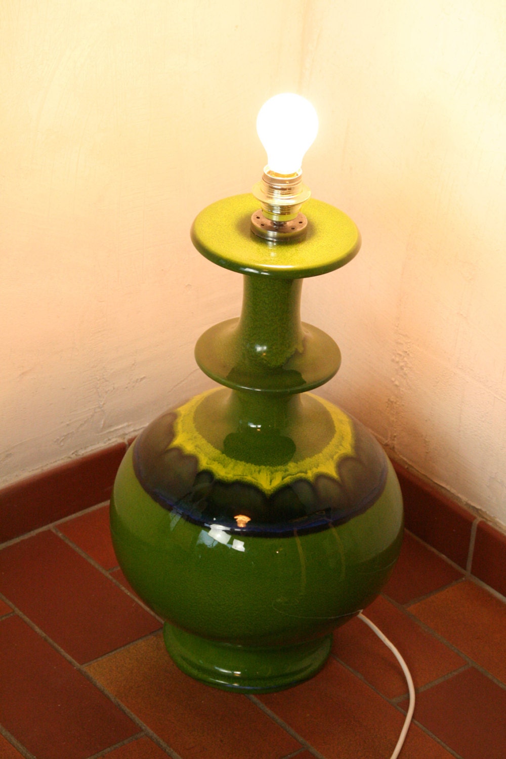 west german pottery lamp base by Hutschenreuther