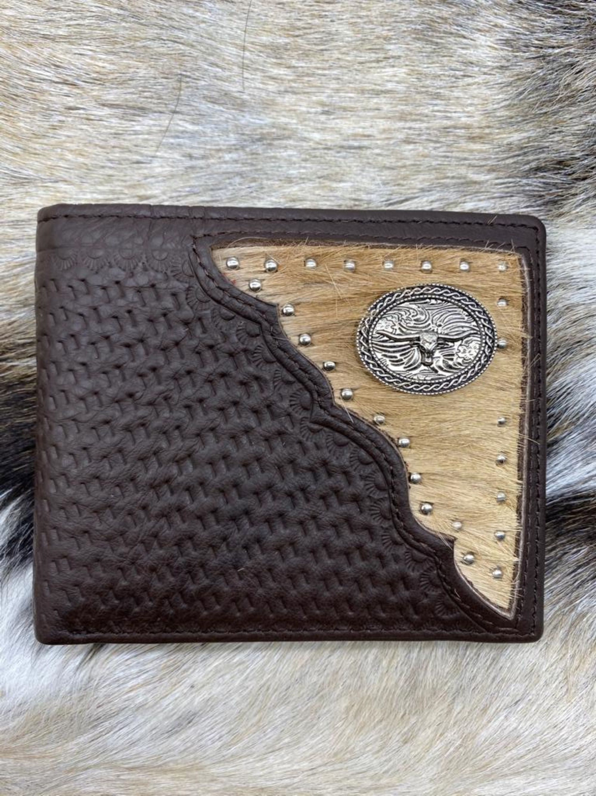 Western Cowboy Wallet Genuine Leather Bi-fold Short wallet for | Etsy