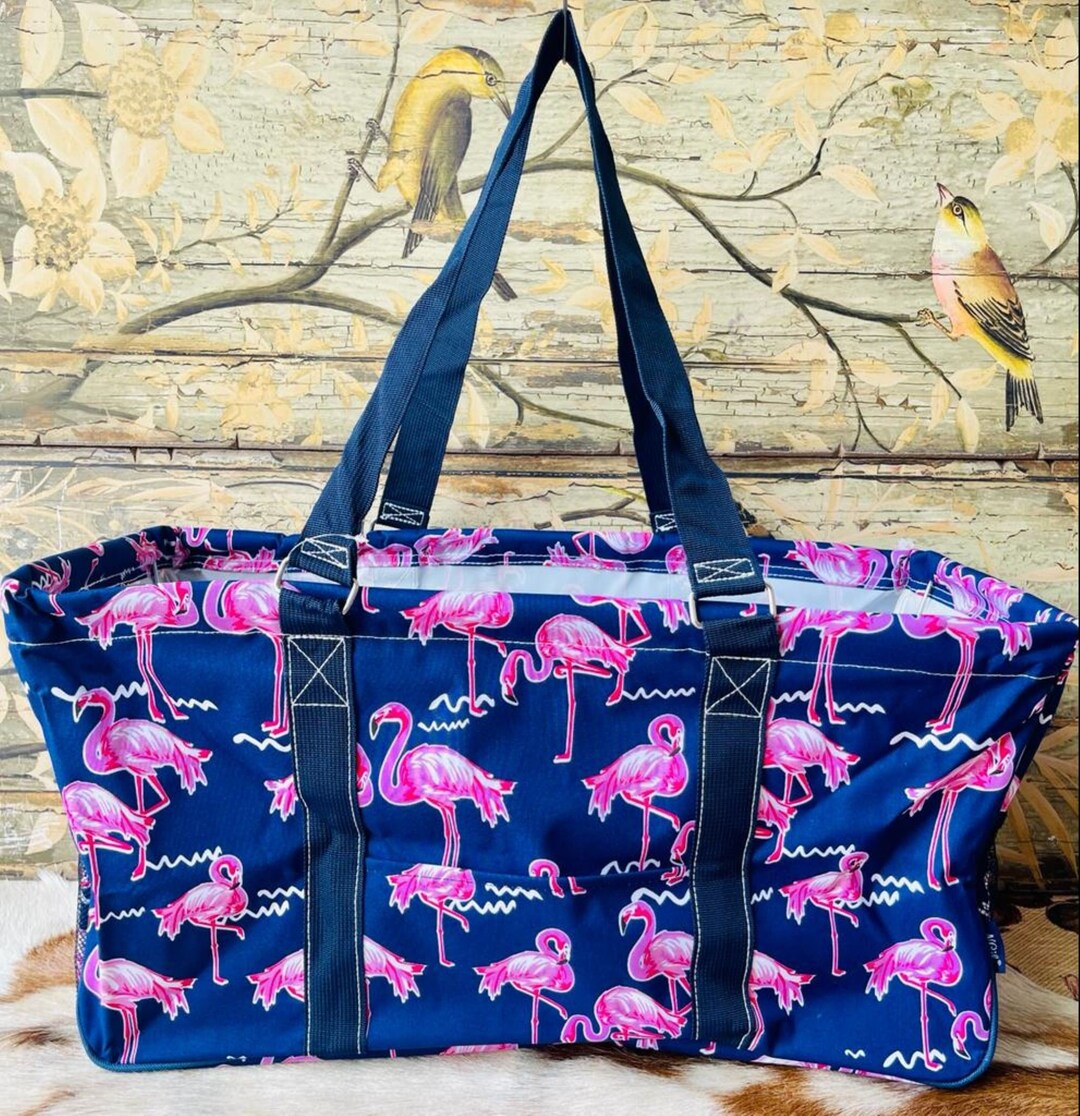 Flamingo Print With Large Collapsible Utility Bag or Tote Bag - Etsy