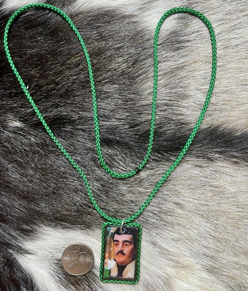 Jesus Malverde Escapulario Negro Narco Saint Pendant Charm - Etsy