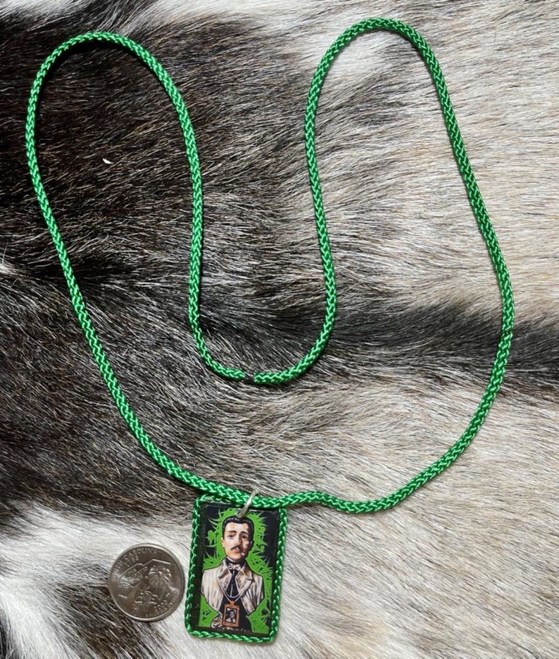 Jesus Malverde Escapulario Negro Narco Saint Pendant Charm - Etsy