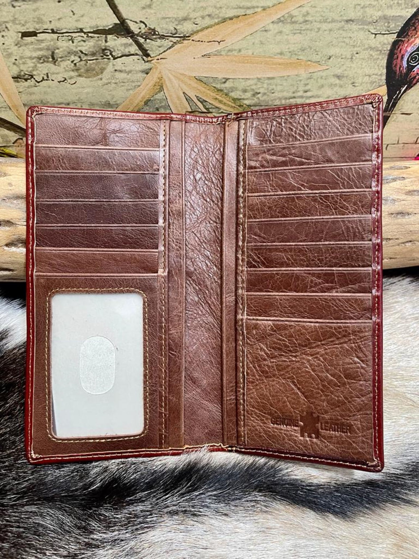 Western Cowboy Wallet Genuine Leather Bi-fold Long Wallet for - Etsy