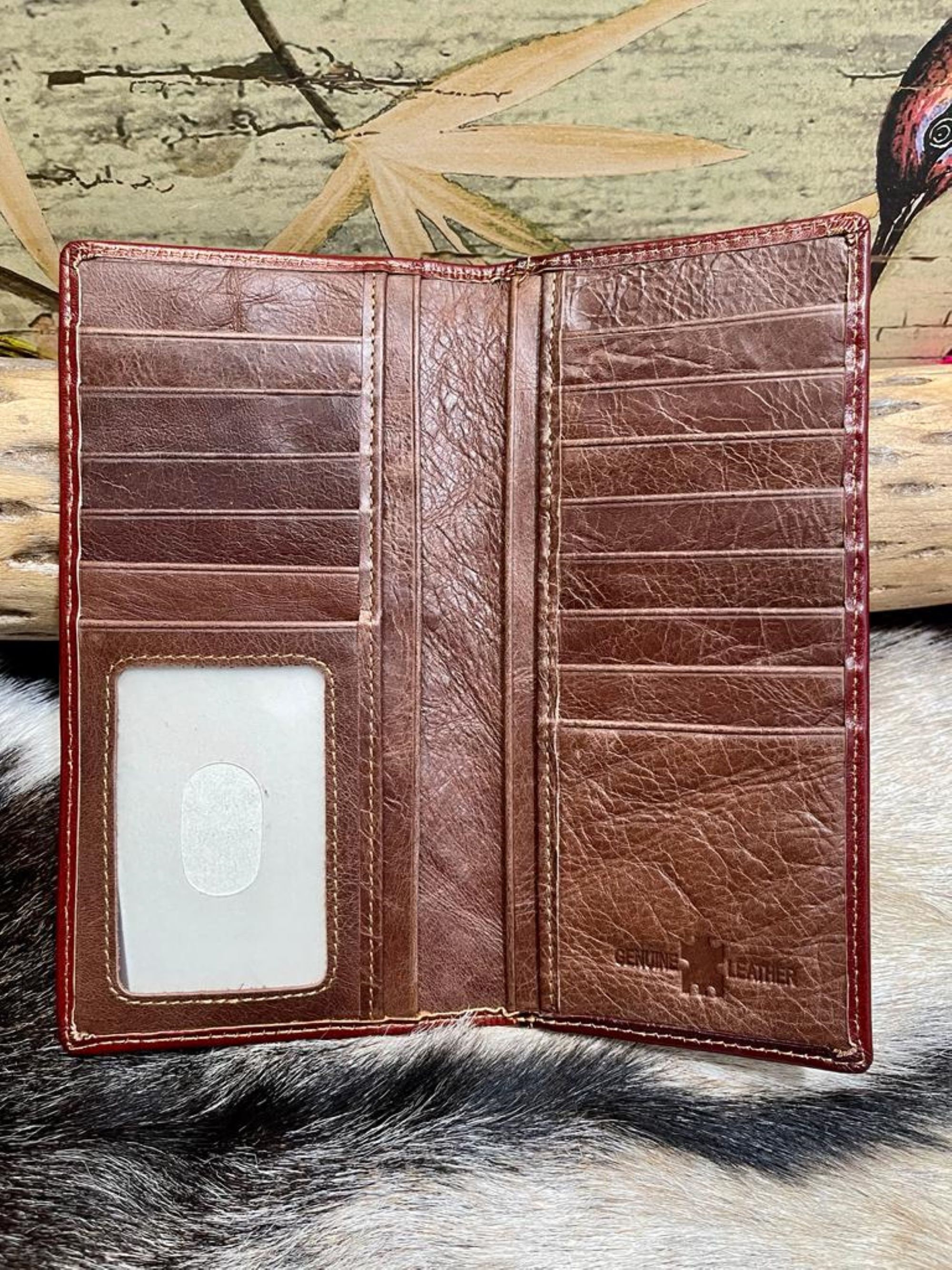 Western Cowboy Wallet Genuine Leather Bi-fold Long Wallet for - Etsy