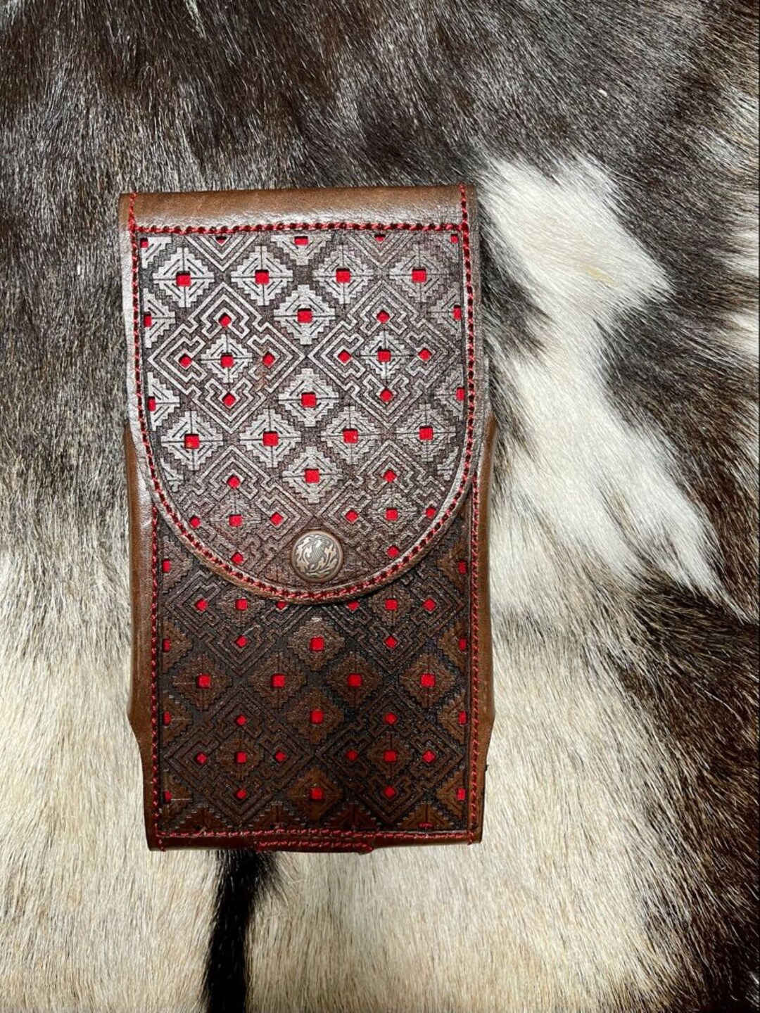 Western Cowboy Genuine Leather Cut Design With Belt Loop Cell Phone ...