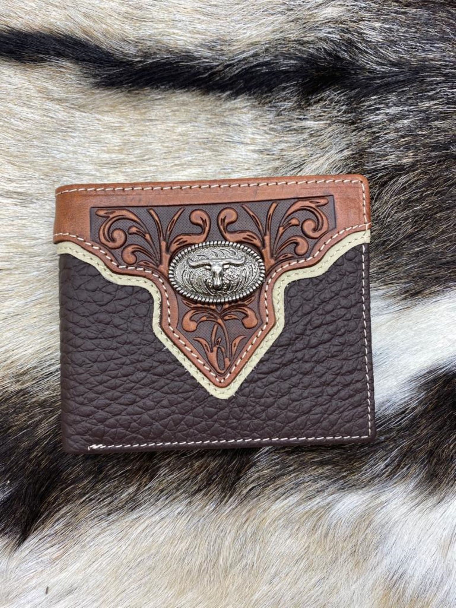 Western Cowboy Wallet Genuine Leather Bi-fold Short Wallet for - Etsy