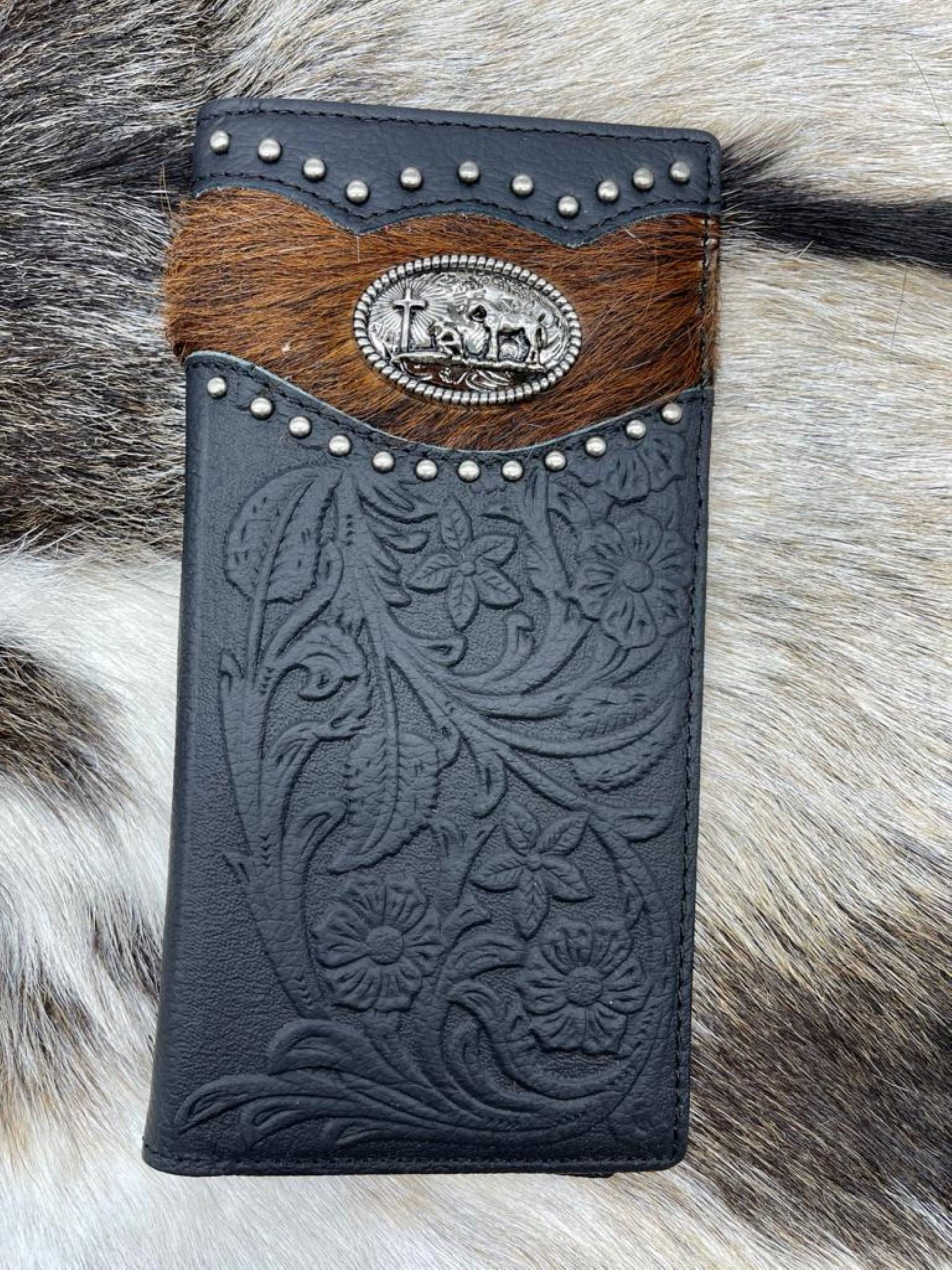 Western Praying Cowboy Wallet Genuine Leather Bi-fold Long | Etsy