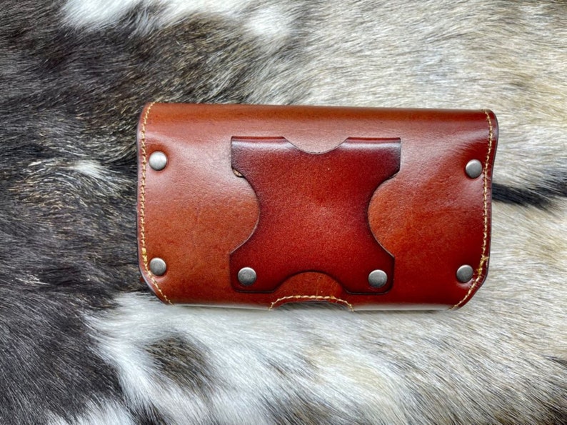 Western Genuine Leather Star Concho Design With Belt Loop Cell | Etsy