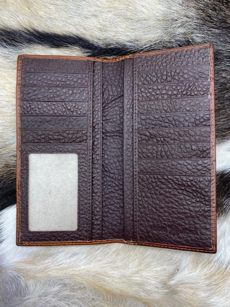 Western Cowboy Wallet Genuine Leather Bi-fold Long Wallet for - Etsy