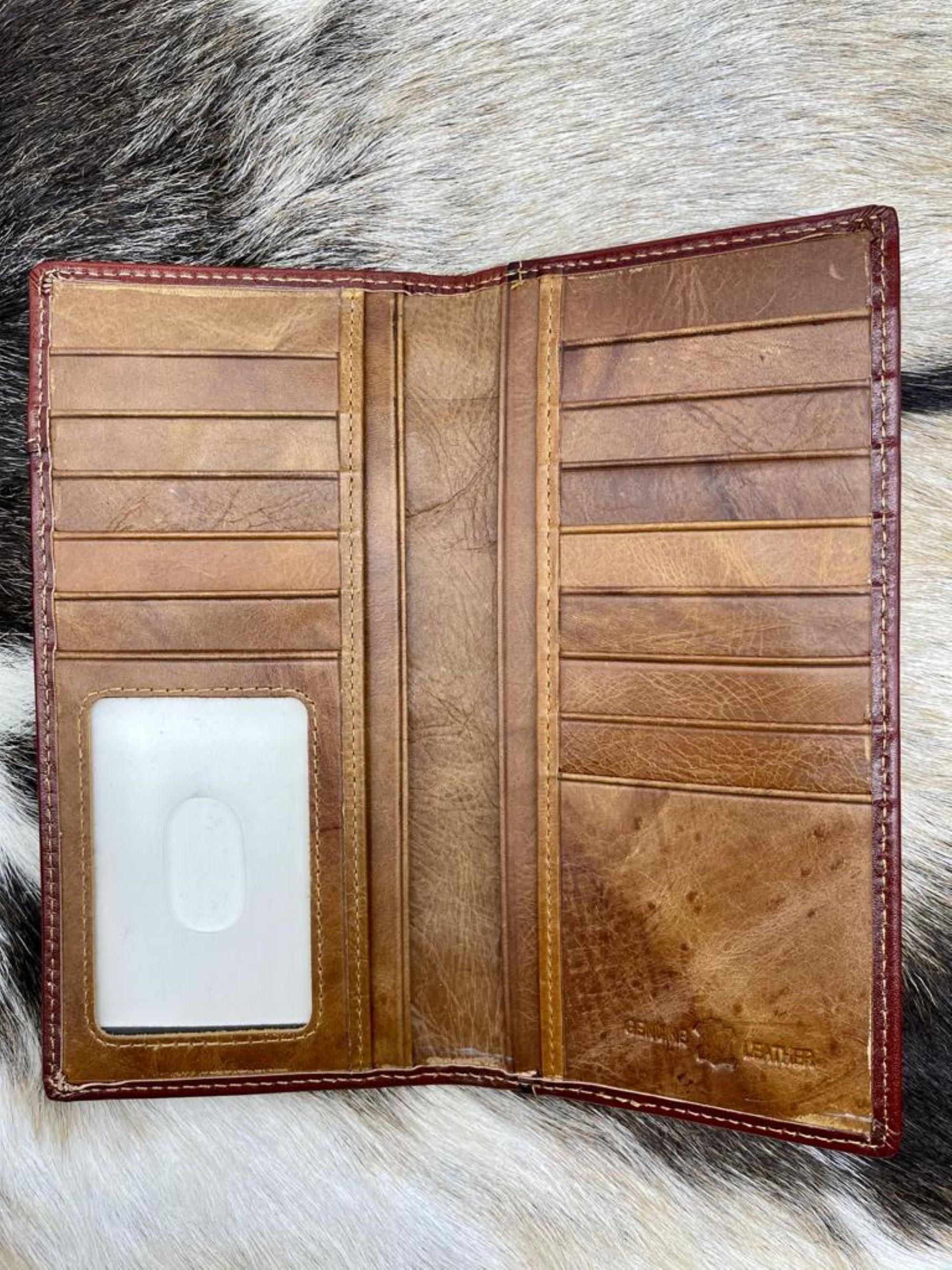 Western Cowboy Wallet Genuine Leather Bi-fold Long Wallet for | Etsy