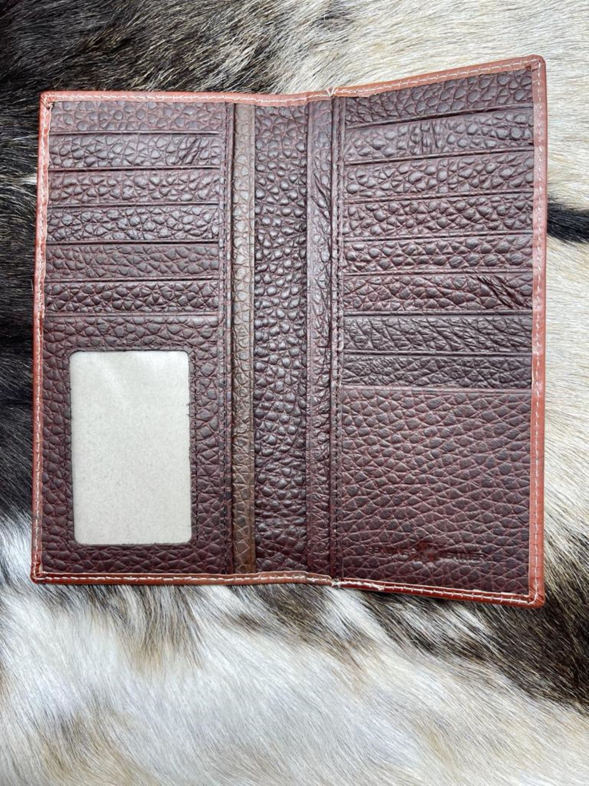 Western Cowboy Wallet Genuine Leather Bi-fold Long Wallet for | Etsy