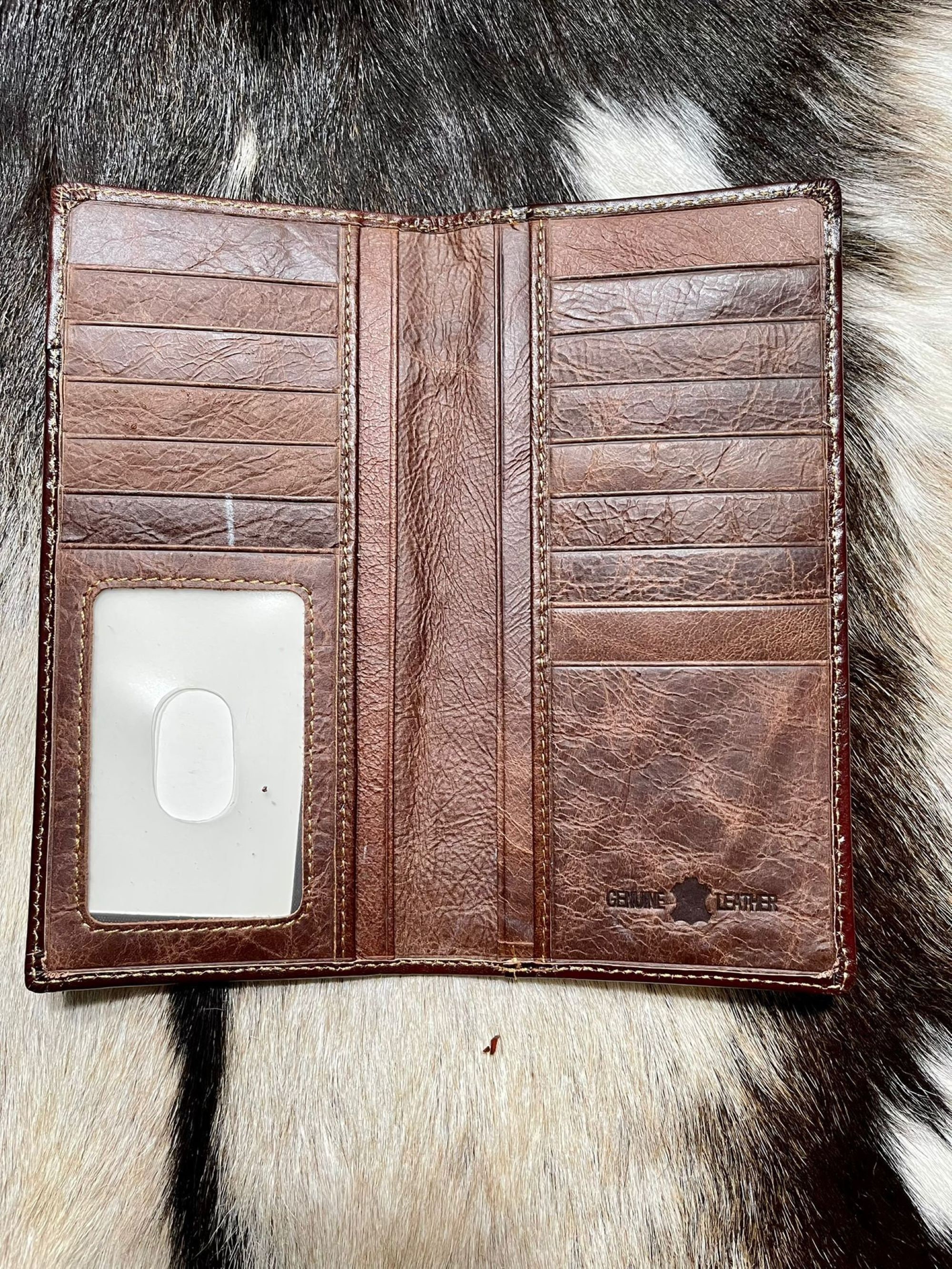 Western Cowboy Wallet Genuine Leather Bi-fold Long Wallet for | Etsy