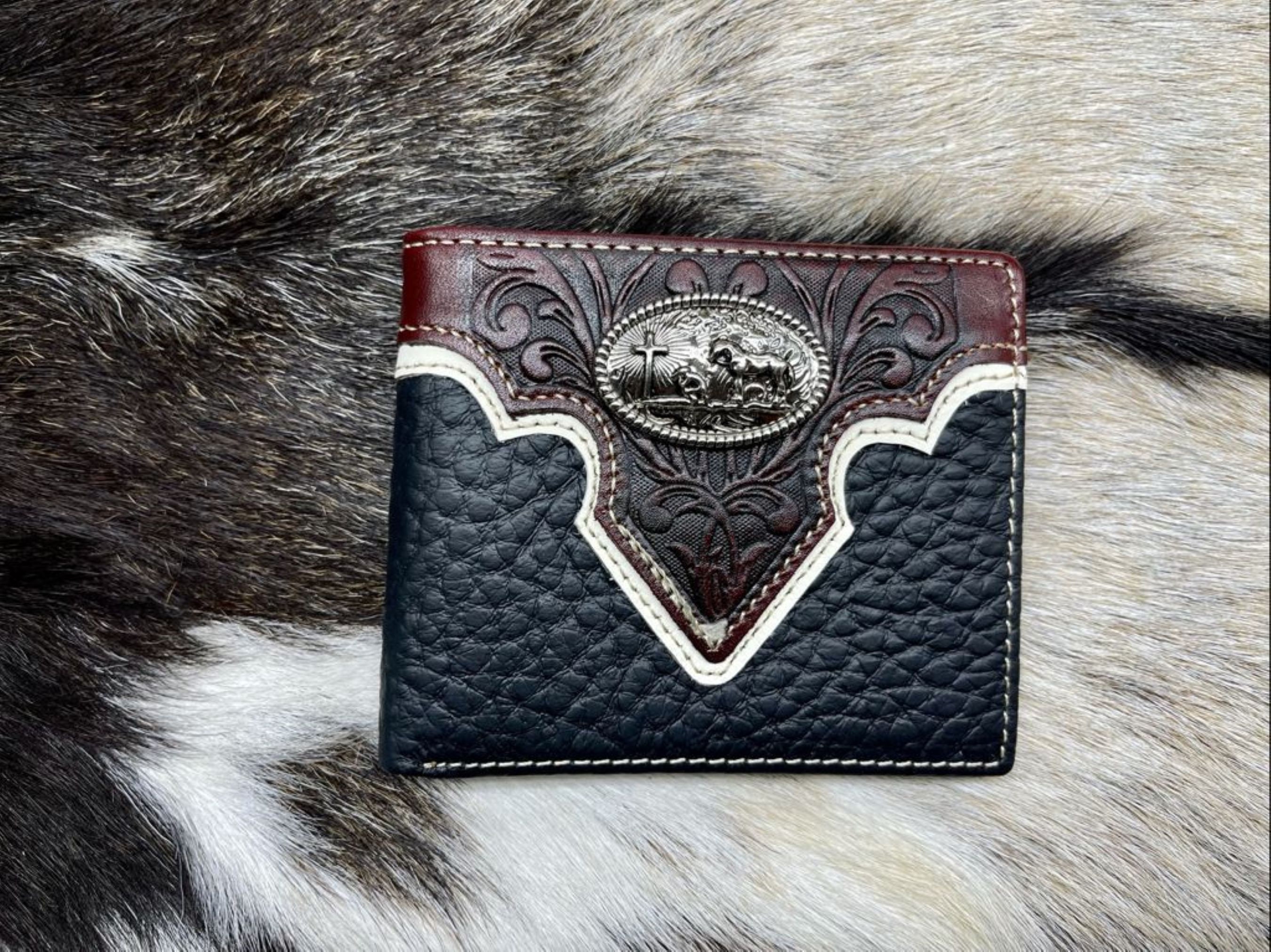 Western Praying Cowboy Wallet Genuine Leather Bi-fold Short - Etsy