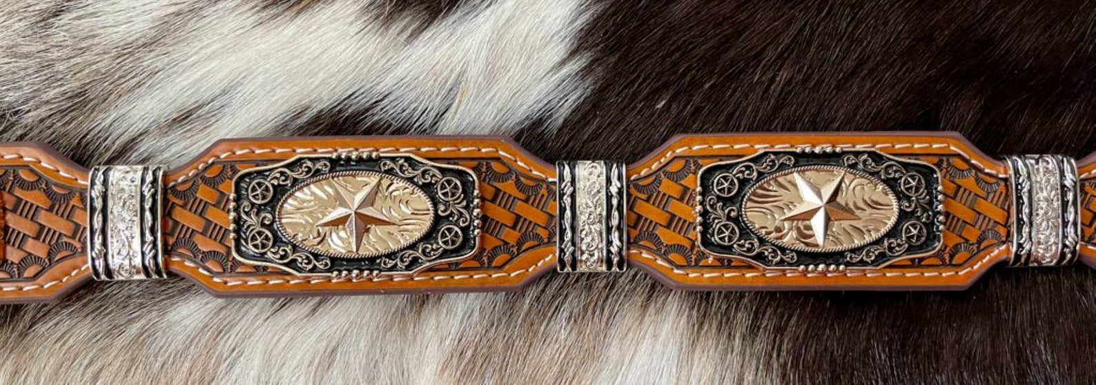 Western Cowboy Genuine Leather Design Star Concho Belt. - Etsy