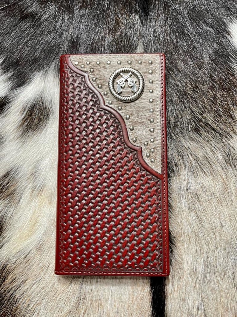 Western Cowboy Wallet Genuine Leather Bi-fold Long Wallet for - Etsy