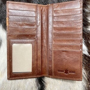 Western Cowboy Wallet Genuine Leather Bi-fold Long Wallet for Men RODEO ...