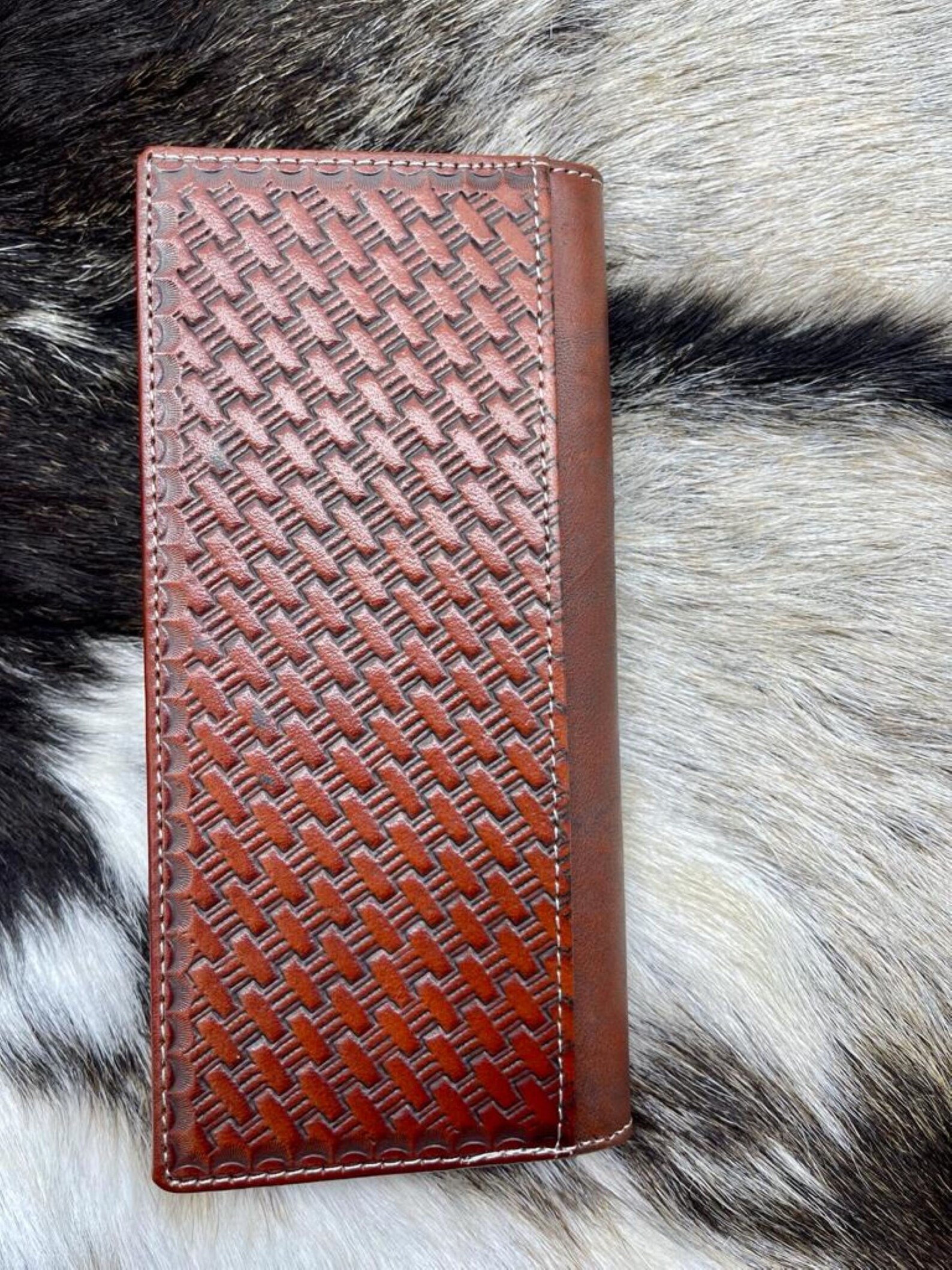 Western Cowboy Wallet Genuine Leather Bi-fold Long Wallet for | Etsy