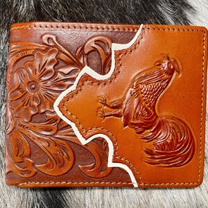 Western Cowboy Wallet Genuine Leather Bi-fold Short Wallet for Men ...