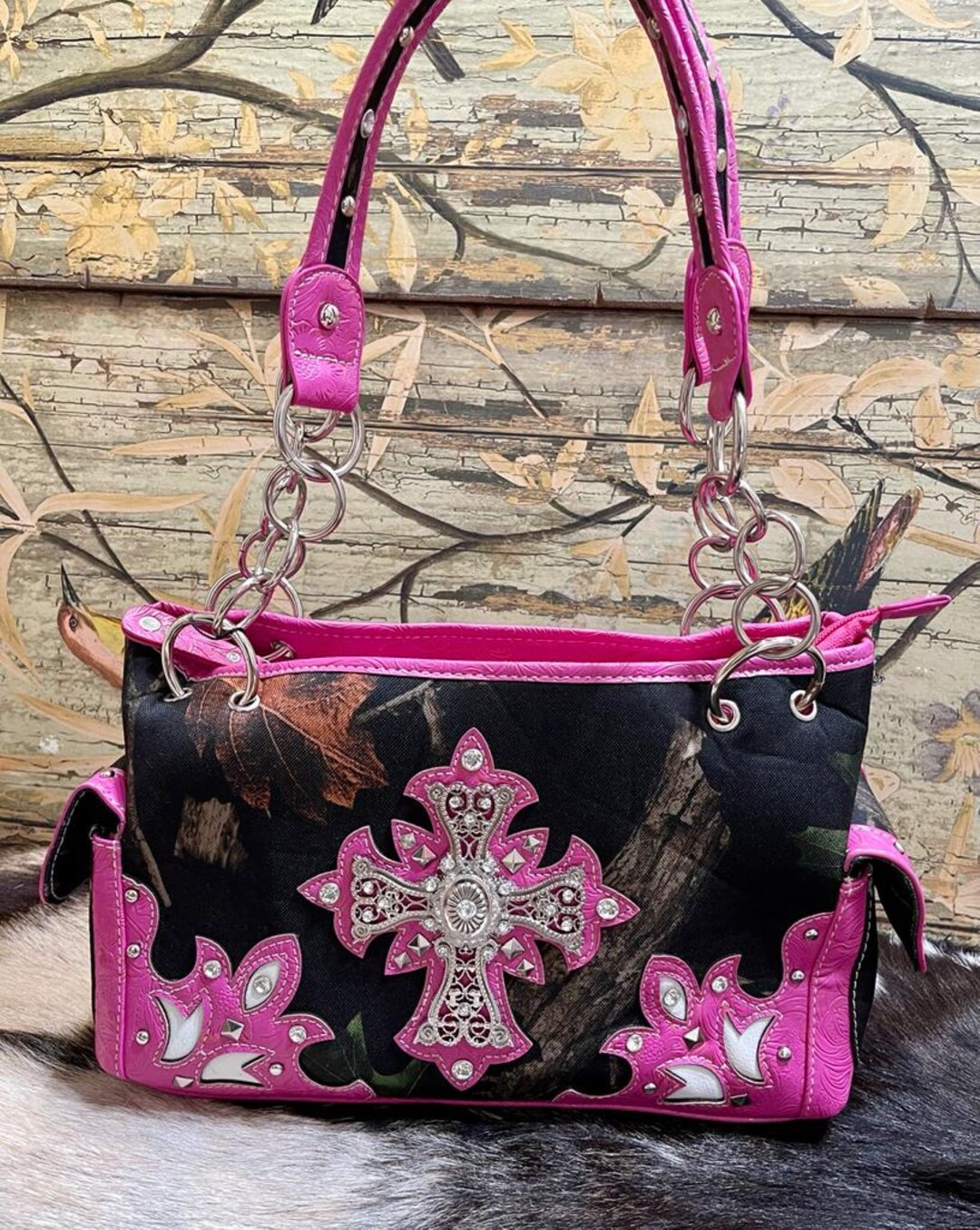 Western Cross Concho Purse Style Country Concealed Carry Shoulder Hand ...