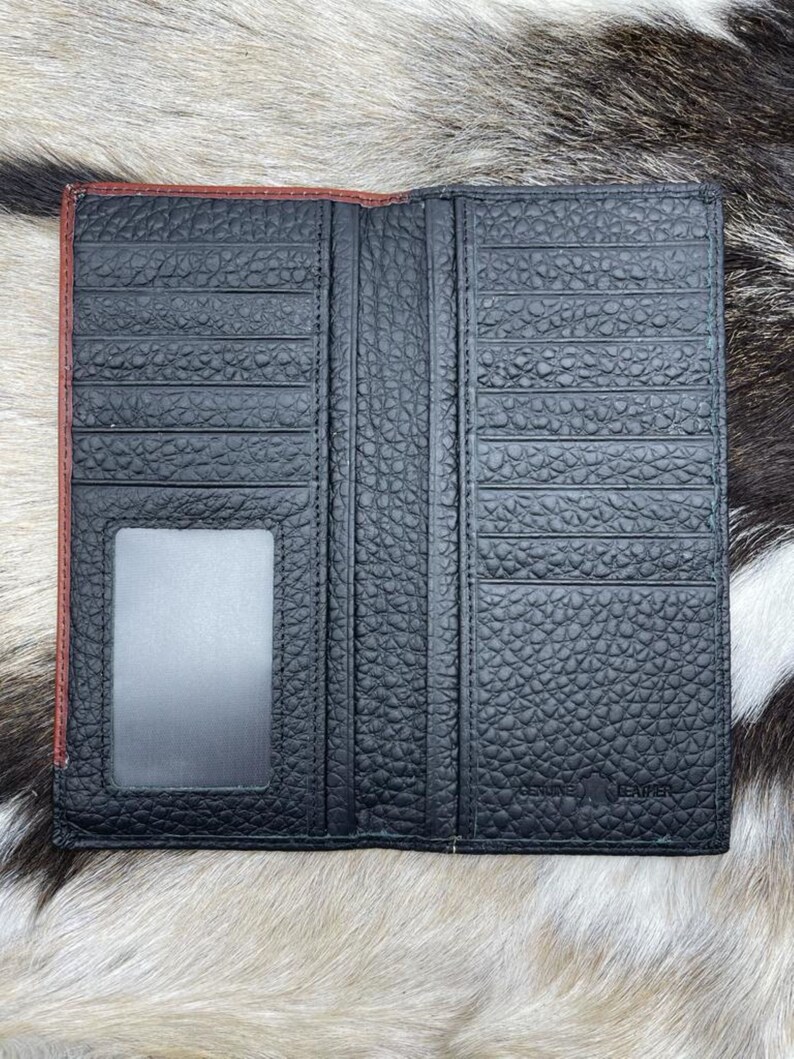 Western Cowboy Wallet Genuine Leather Bi-fold Long Wallet for - Etsy