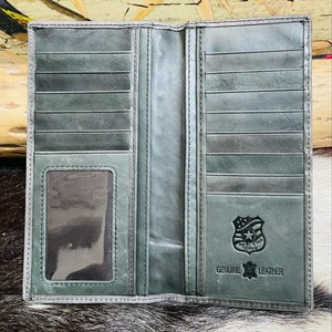 Western Cowboy Wallet Genuine Leather Long Horn Bi-fold Long Wallet for ...