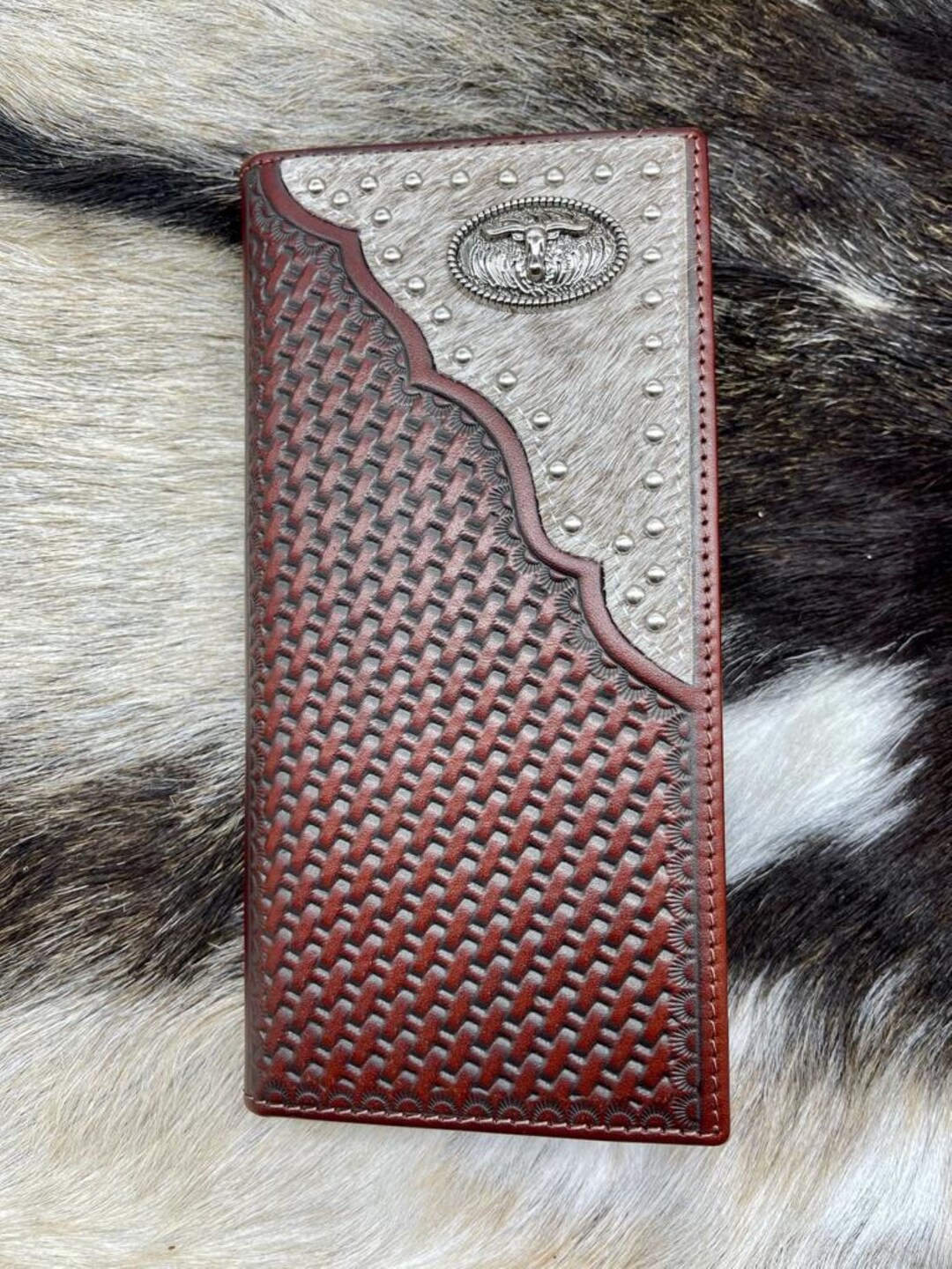 Western Cowboy Genuine Leather Bi-fold Long Wallet for Men - Etsy