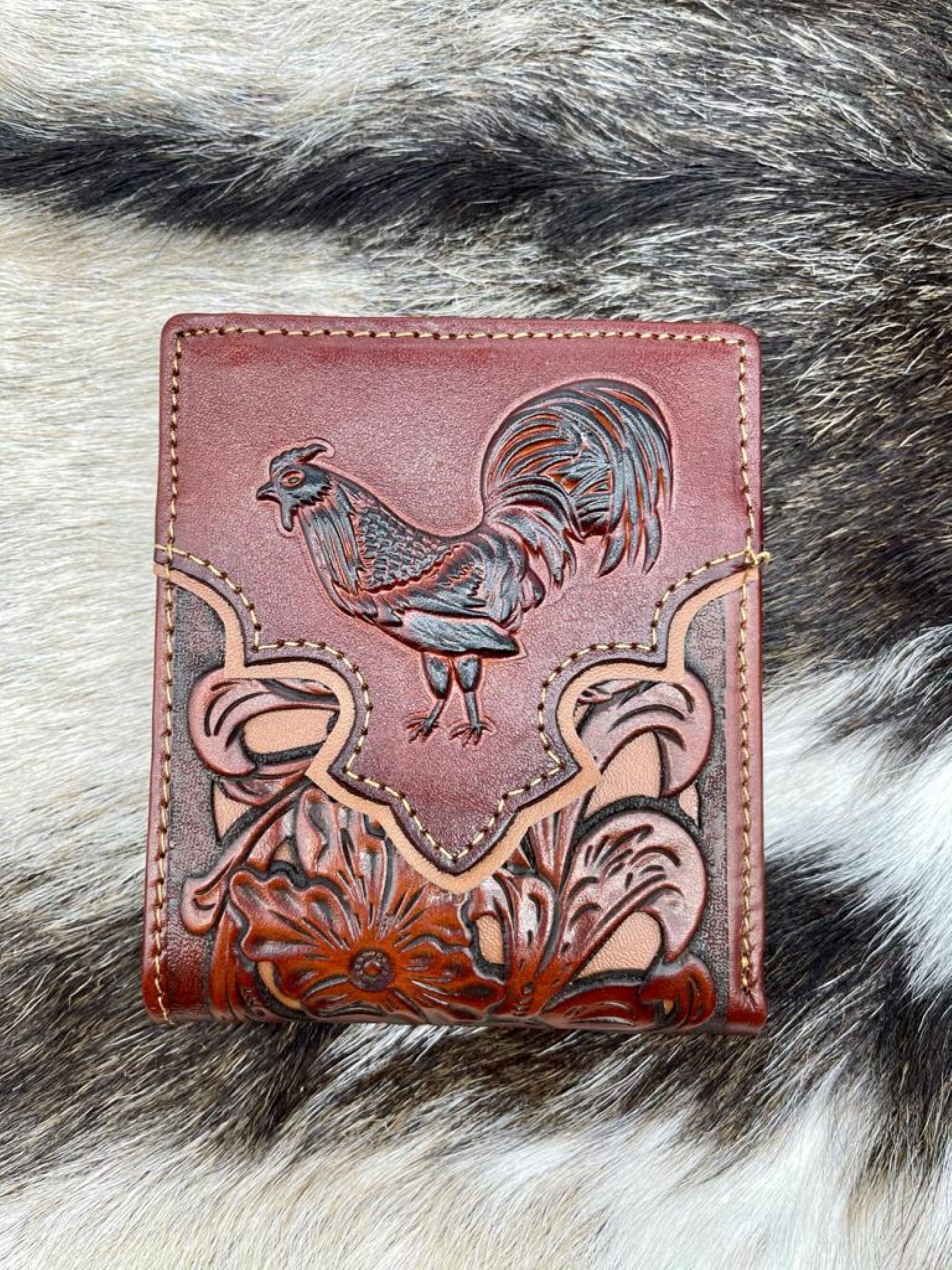 Western Cowboy Wallet Genuine Leather Bi-fold Short wallet for | Etsy