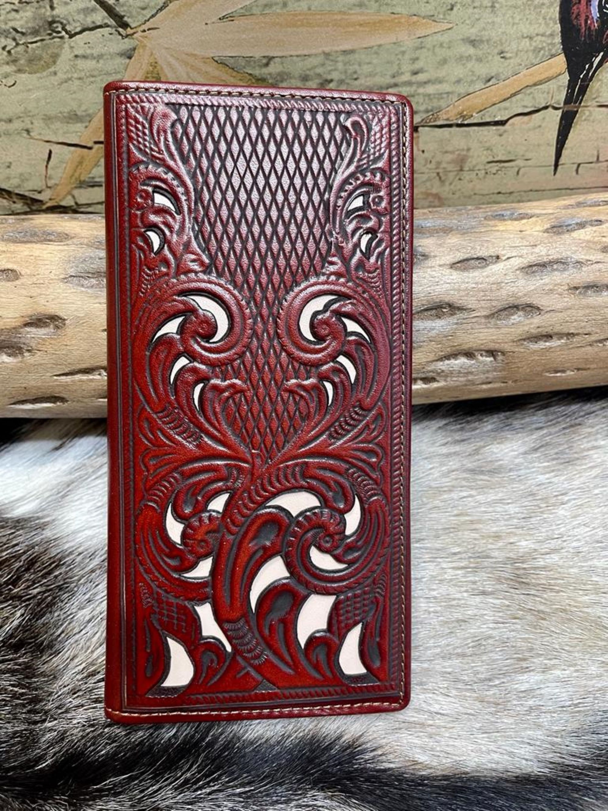 Western Cowboy Wallet Genuine Leather Bi-fold Long Wallet for - Etsy