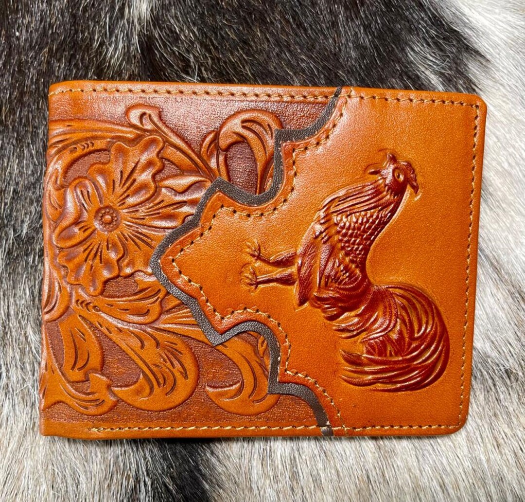 Western Cowboy Wallet Genuine Leather Bi-fold Short Wallet for - Etsy