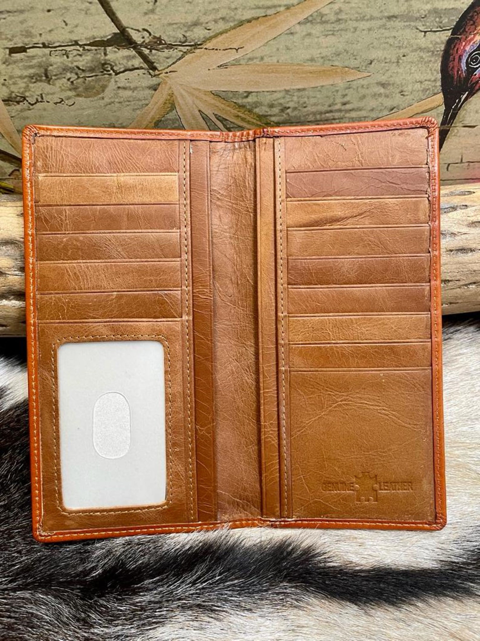 Western Cowboy Wallet Genuine Leather LONG HORN Bi-fold Long | Etsy