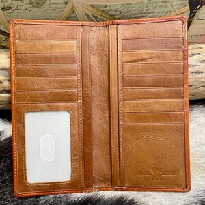 Western Cowboy Wallet Genuine Leather LONG HORN Bi-fold Long Wallet for ...