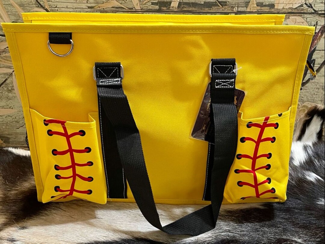 Baseball Print Zippered Caddy Organizer Medium Tote Bag - Etsy