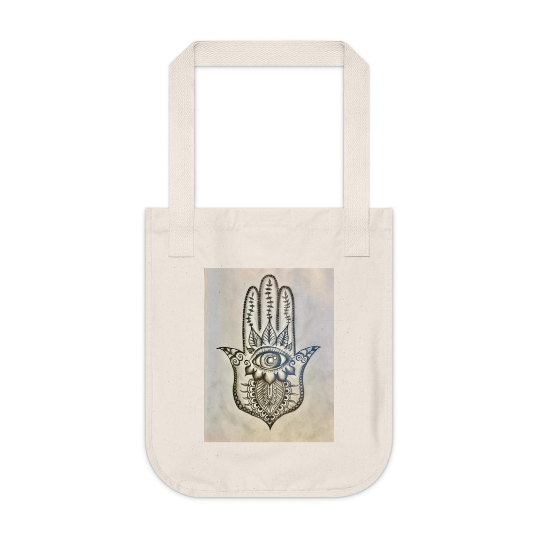 Hamsa Hand Eye Tote Bag | Boho Spiritual Canvas Tote - Etsy
