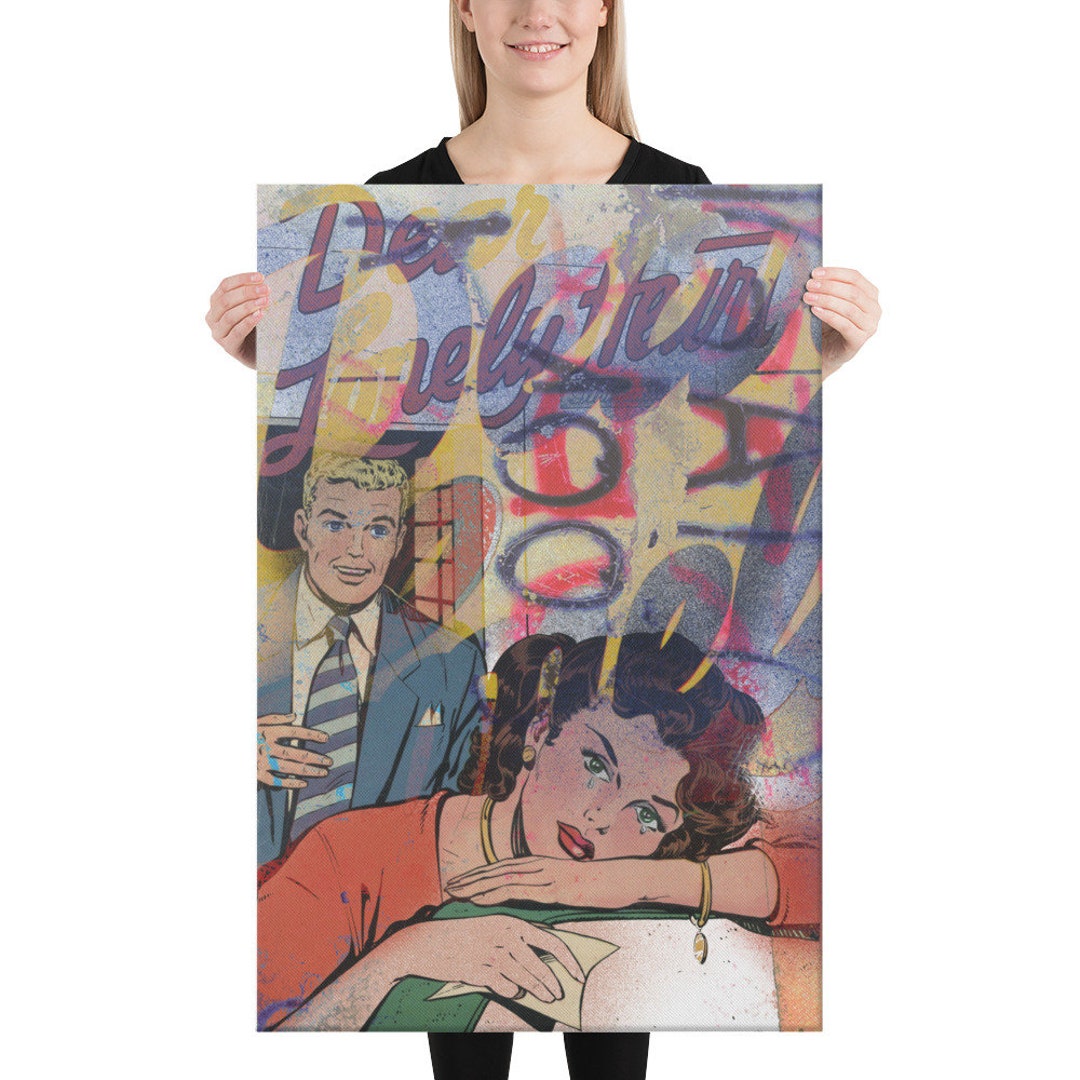 Retro Limited Edition Original Digital Art, Canvas Print, Dear Lonely ...