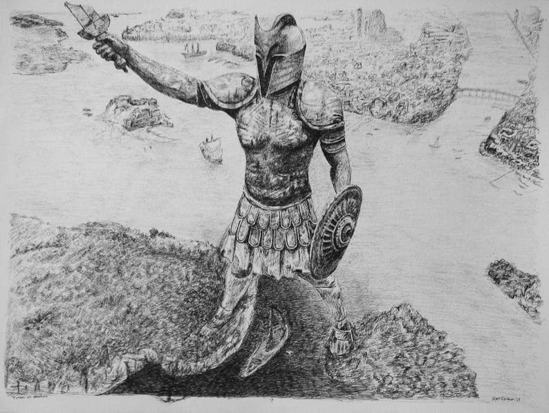 Game of Thrones Titan of Braavos Pen and Ink Drawing - Etsy