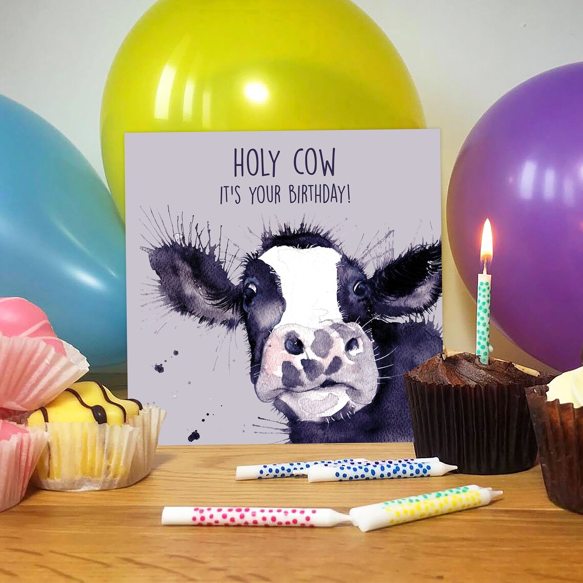 Holy Cow It's Your Birthday Greetings Card Birthday Card Cow Card ...
