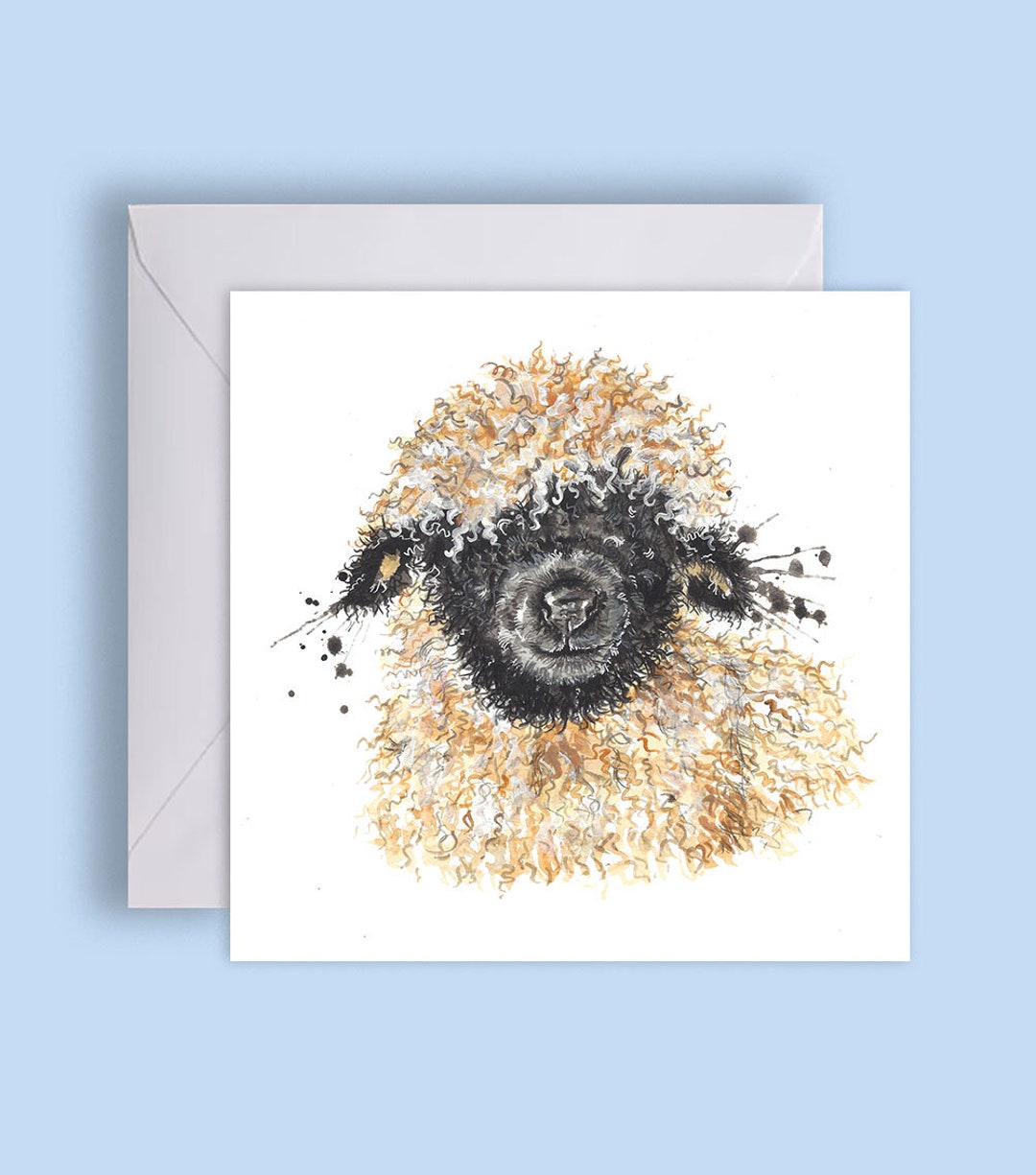 Betty the Sheep Splatter Card Greetings Card Sheep Art - Etsy