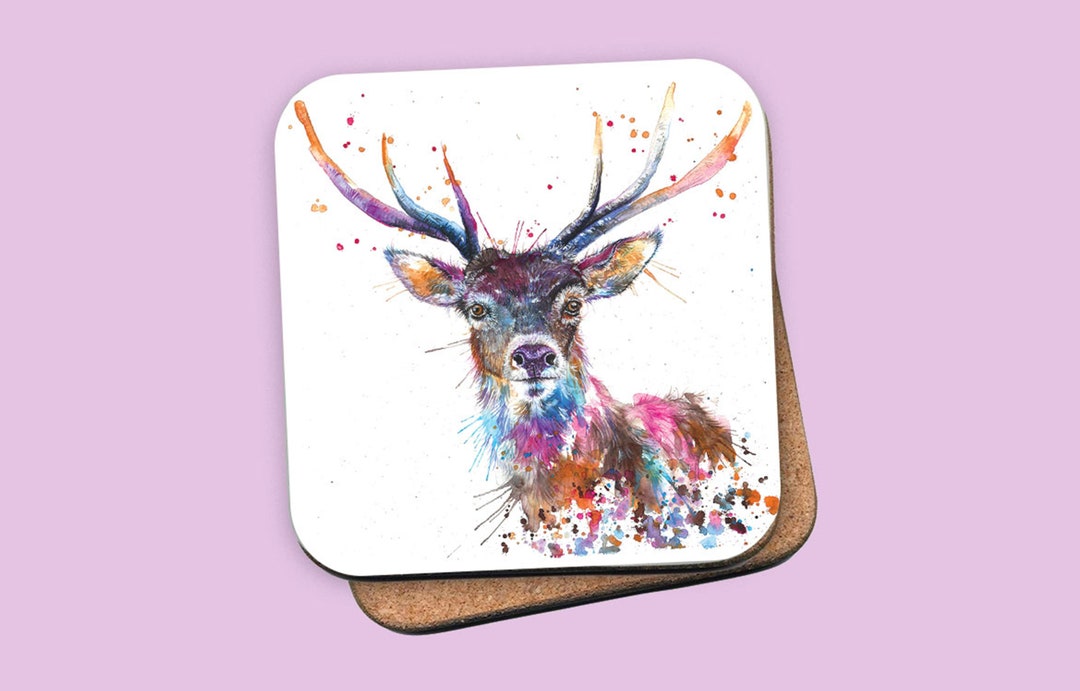 The Monarch Stag Coaster Stag Single Coaster Set of 4 Coasters Homeware ...
