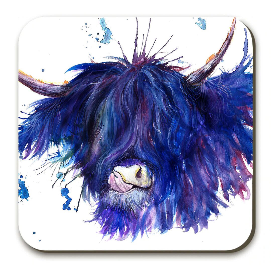 Highland Coo Coaster Highland Cow Single Coaster Set of - Etsy UK