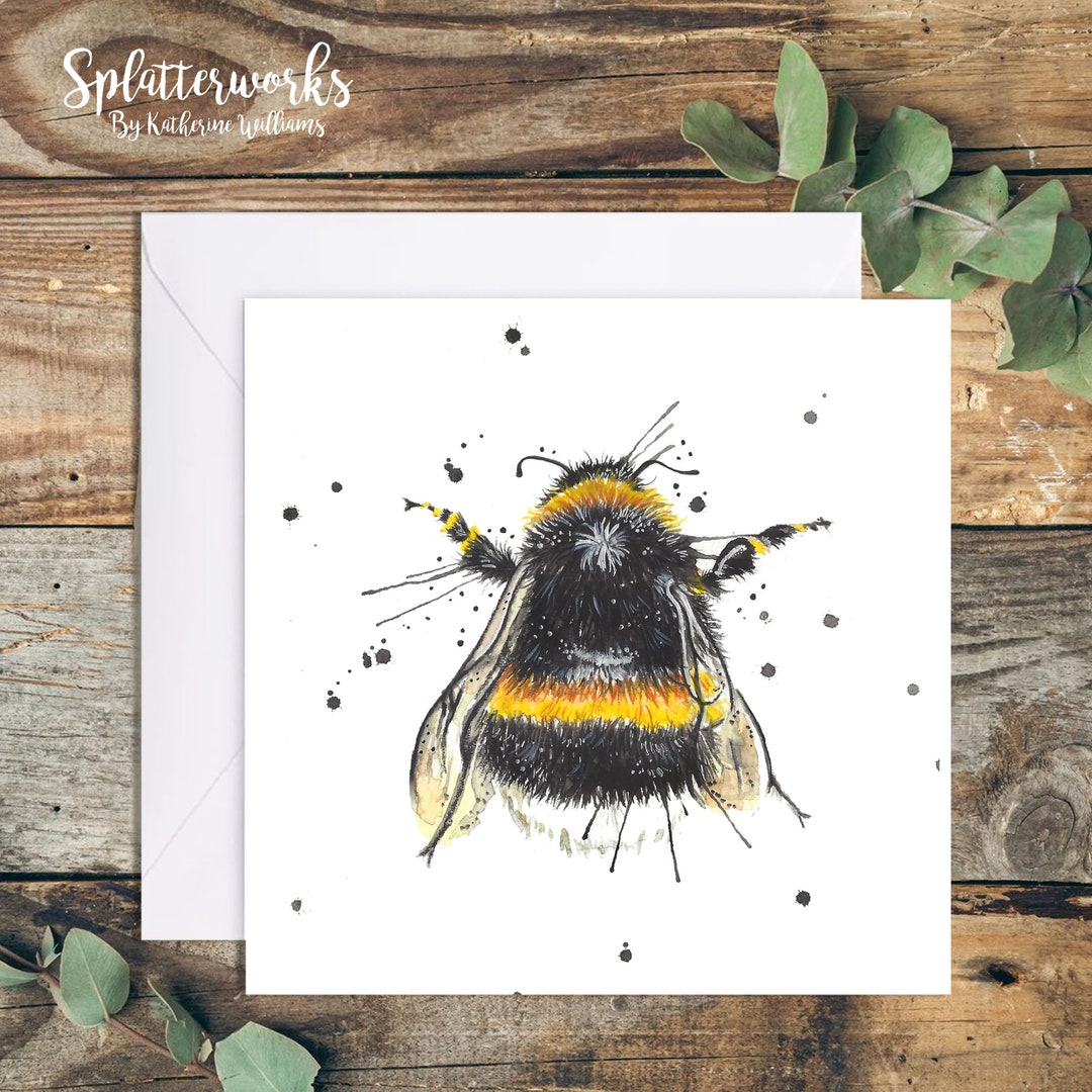 Splatter Bee Greetings Card for All Occasions Blank Inside - Etsy