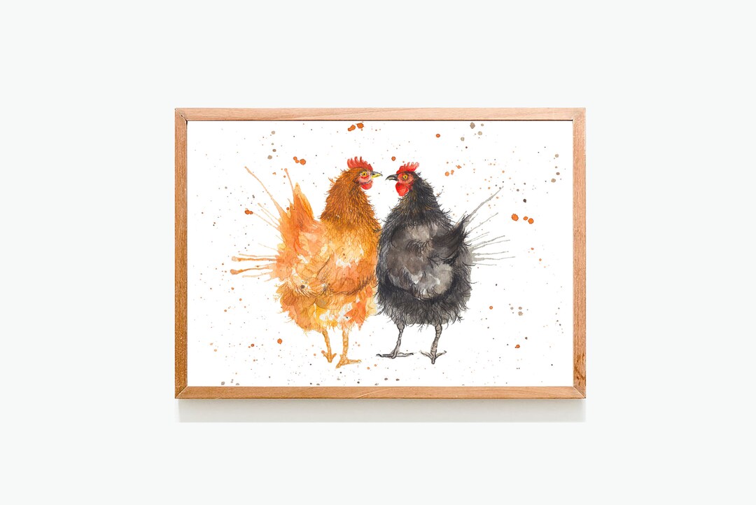 Splatter Love Chicken's Print Wall Art Farm Animals - Etsy