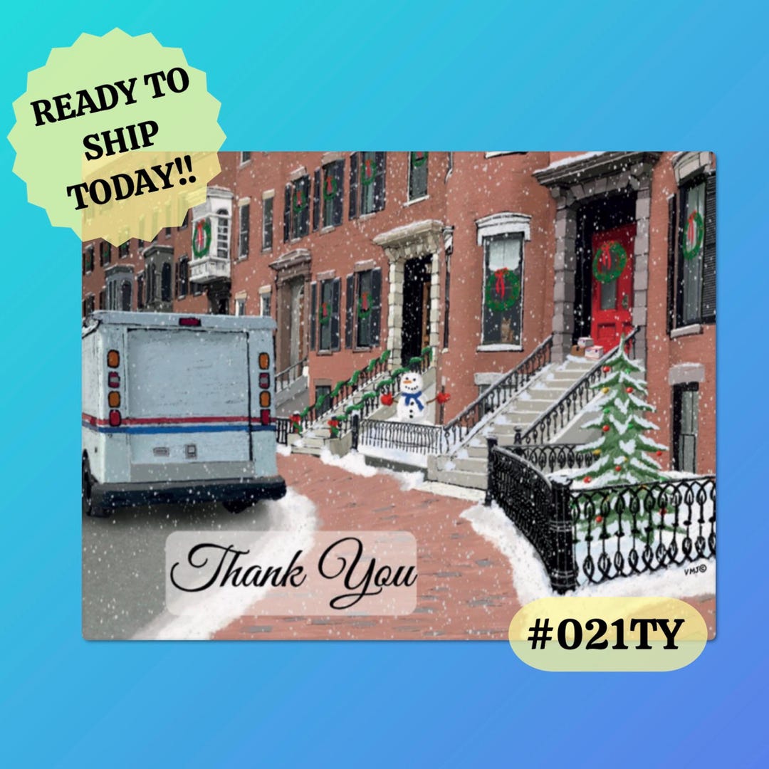 021TY Brownstone Letter Carrier Thank You Postcards, City Carrier Thank ...